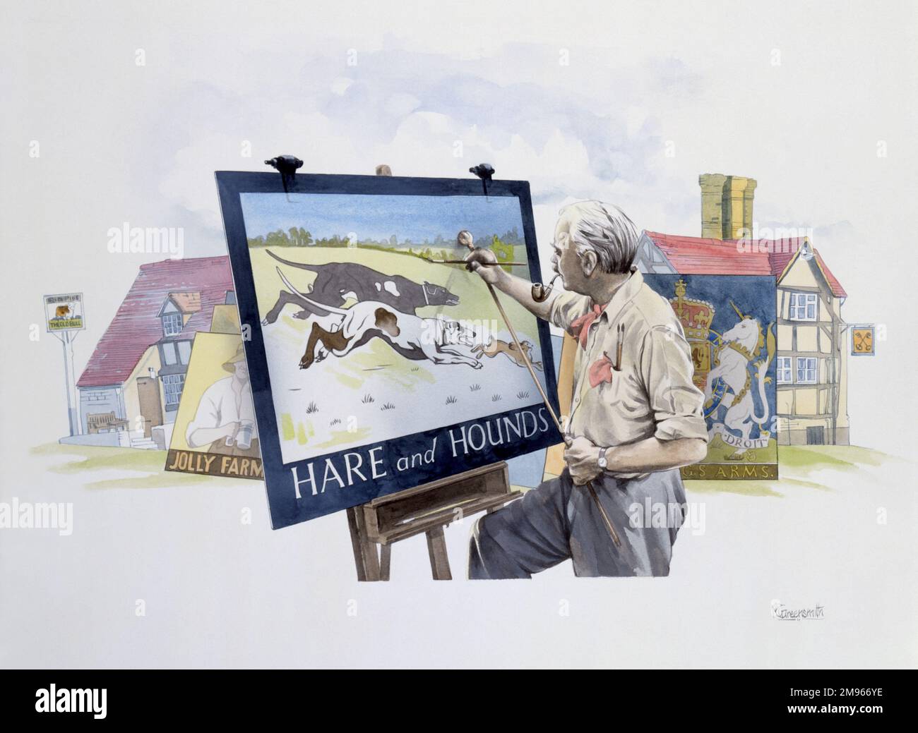 Hare and hounds painting hi-res stock photography and images - Alamy