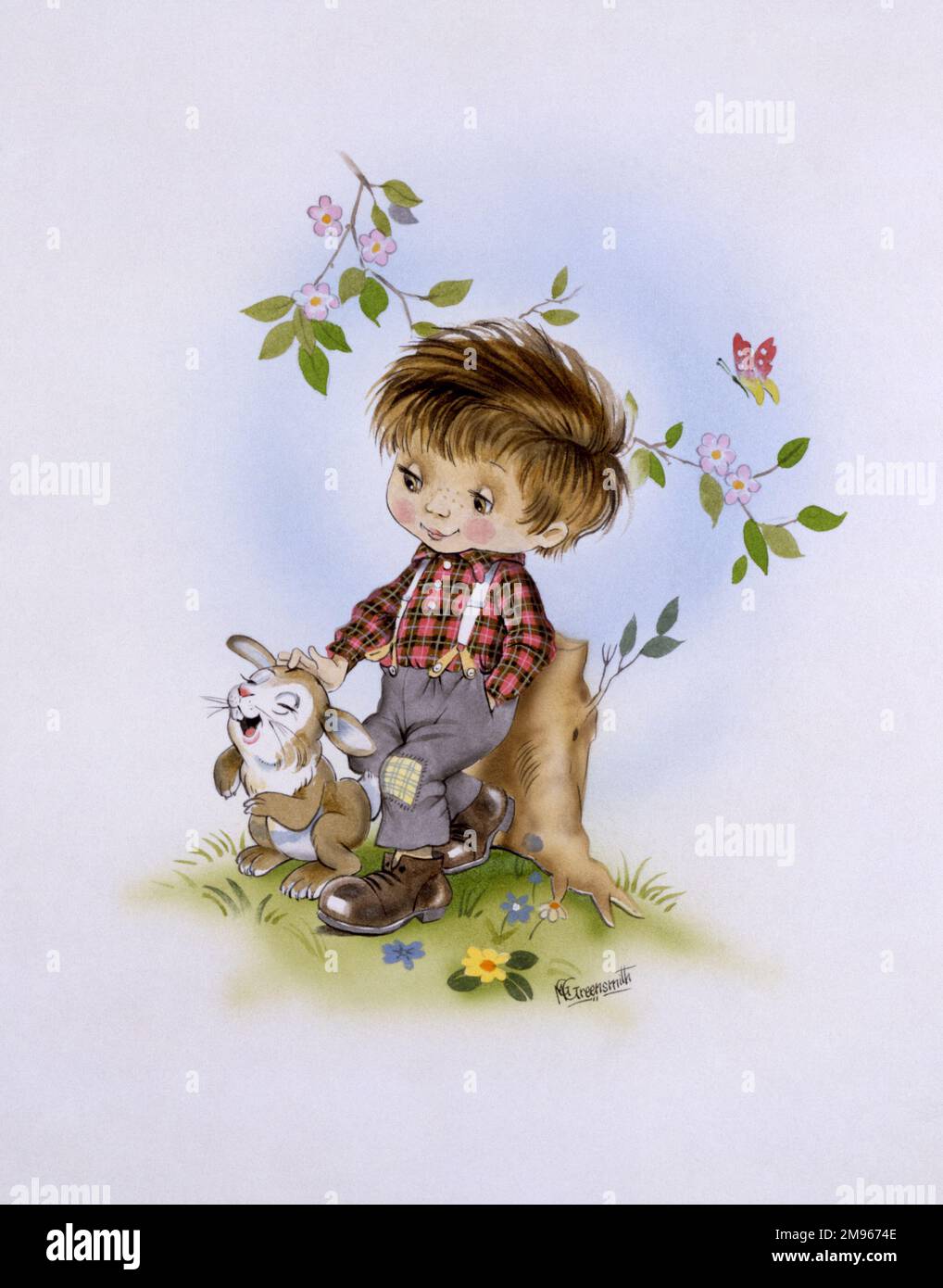 A fantasy Illustration in a cartoon-esque style showing a young boy and ...