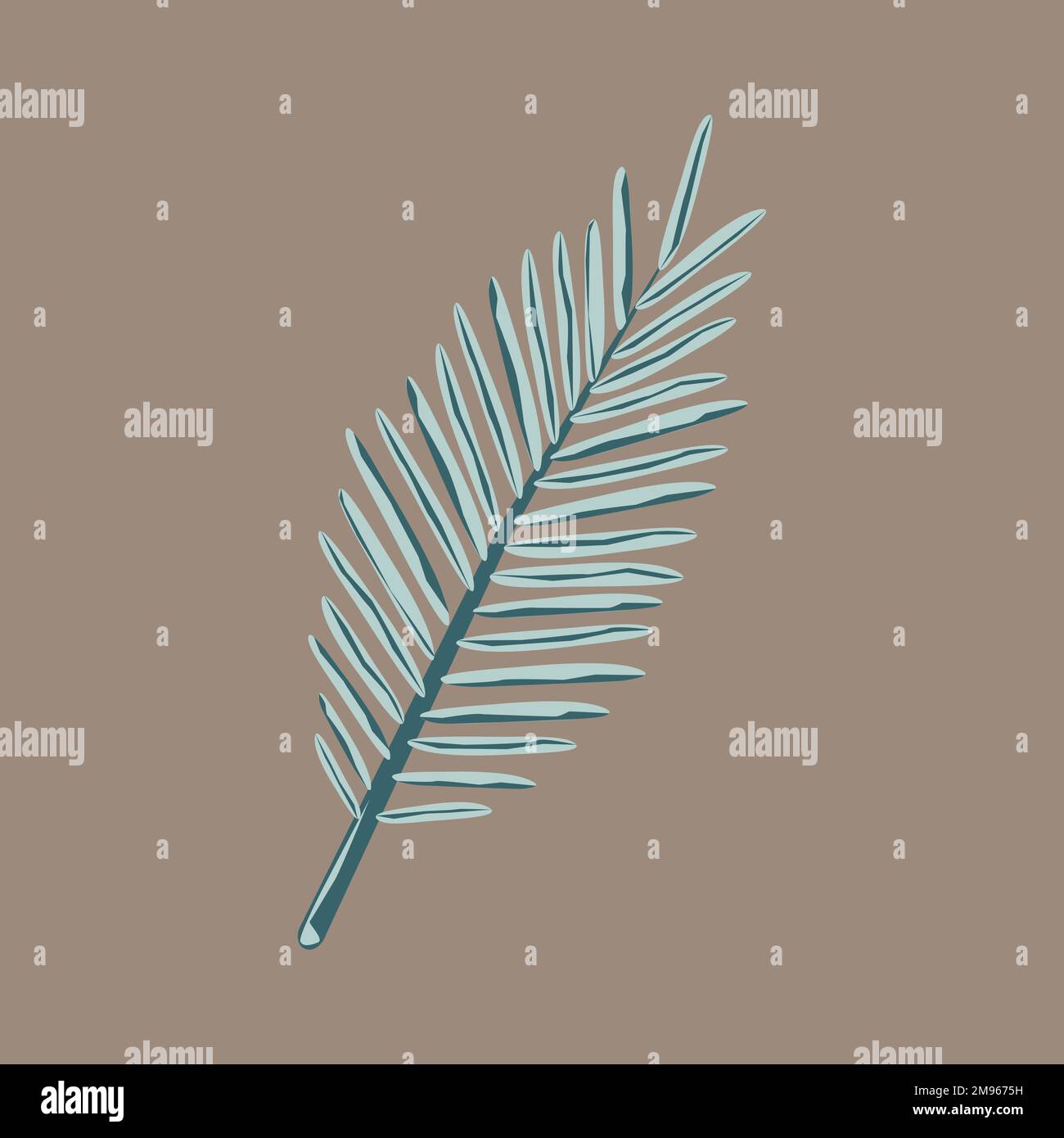 Green needle leaf element on a brown background vector Stock Vector ...