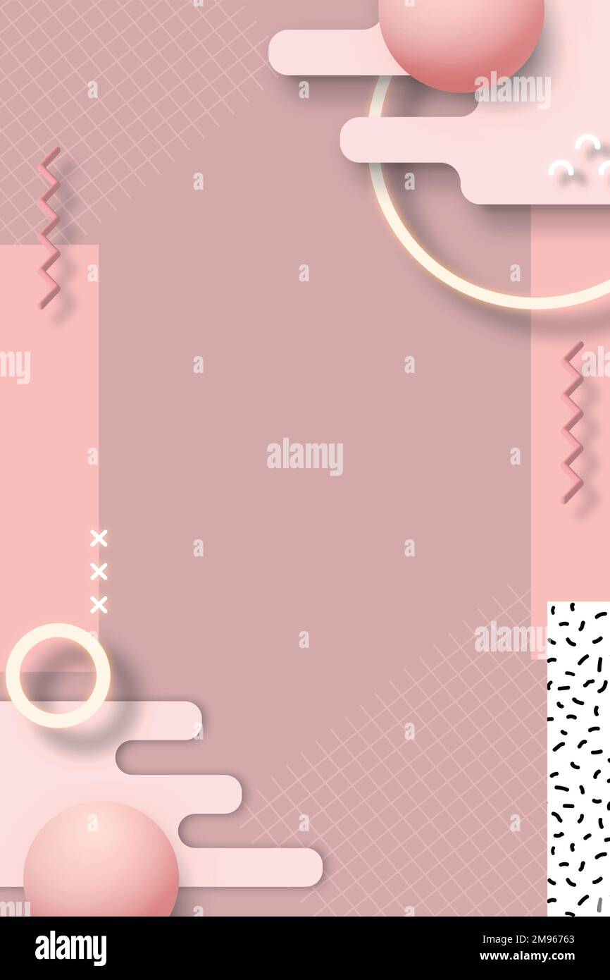 Pink geometric Memphis design element vector Stock Vector Image & Art ...