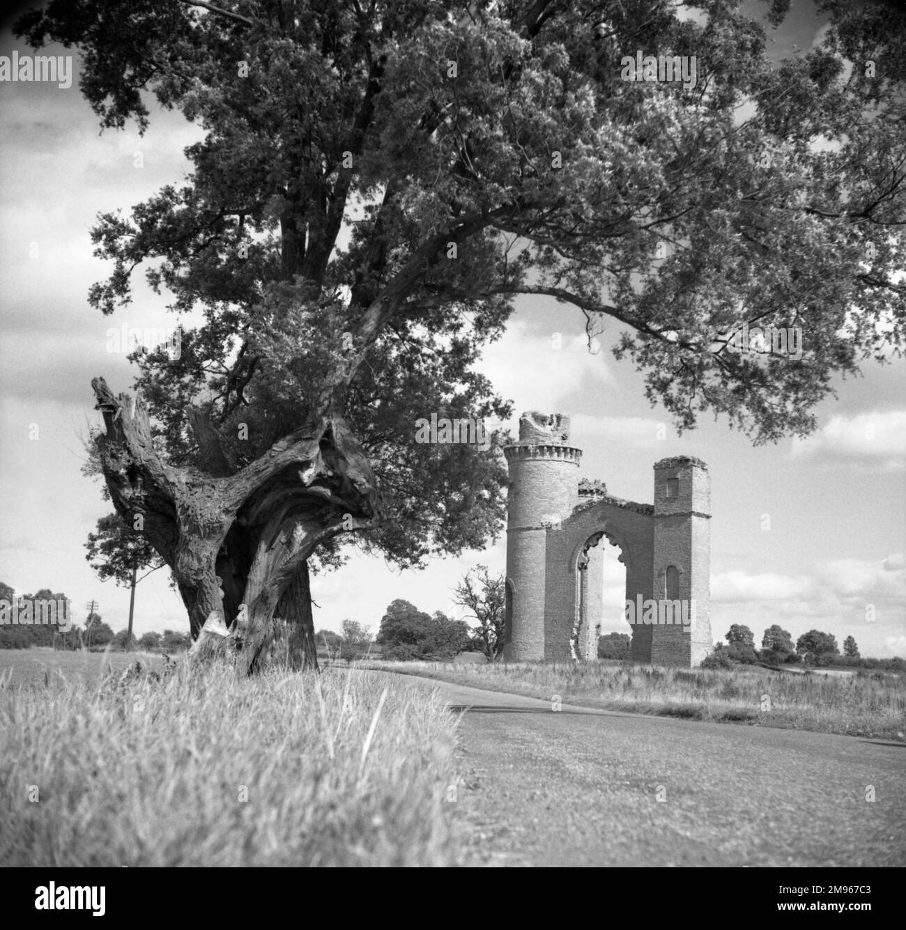 A Ruined building in the English countryside. Whether the remains of a ...