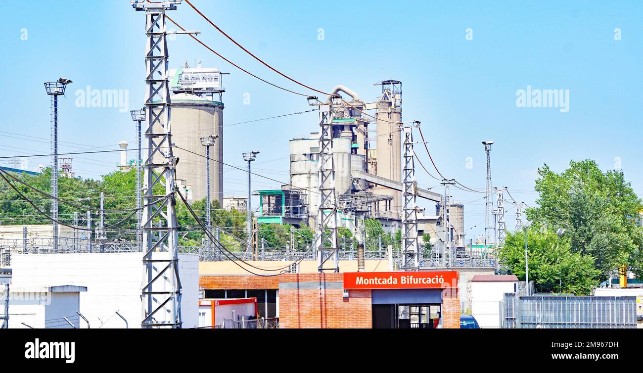 Overview of the Moncada i Reixach cement plant in Barcelona, Catalunya ...