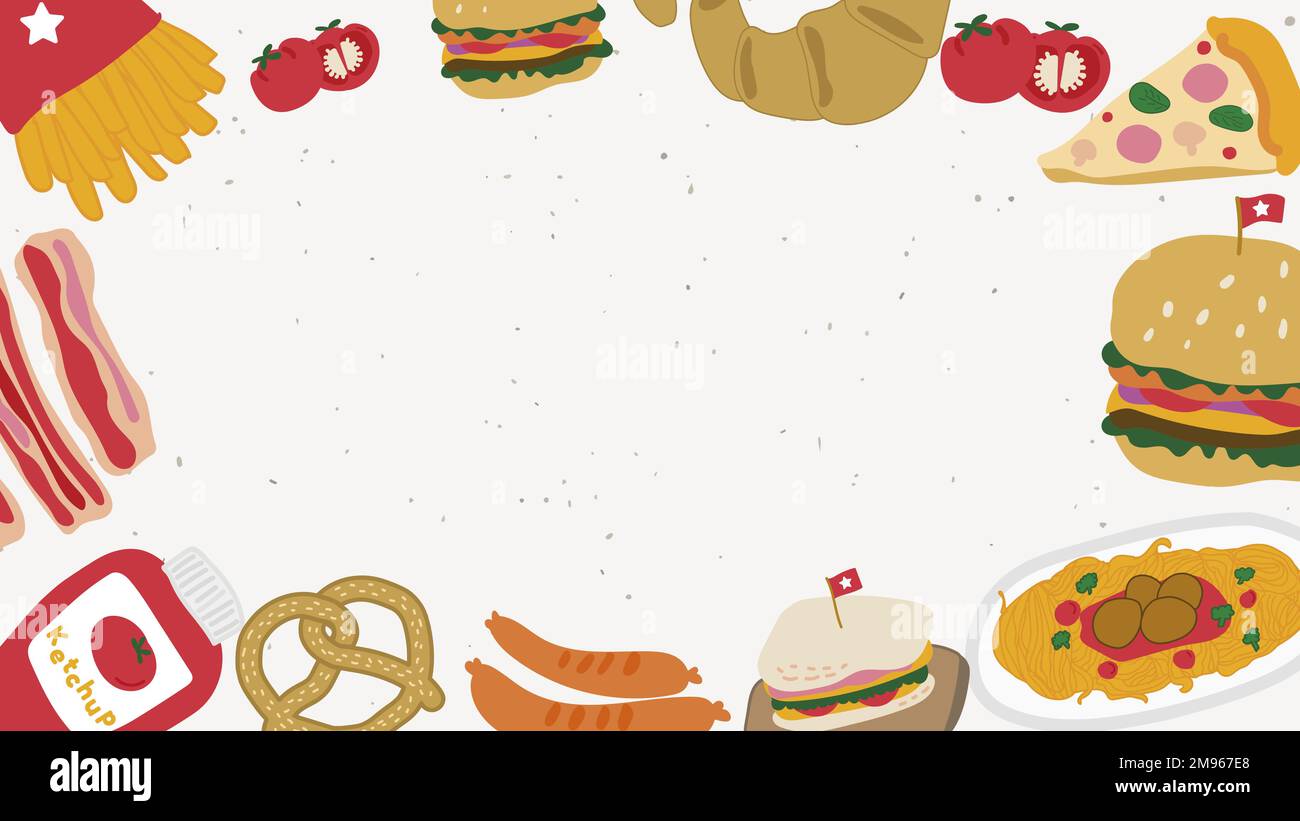 Food doodle frame on a beige background vector Stock Vector Image & Art ...
