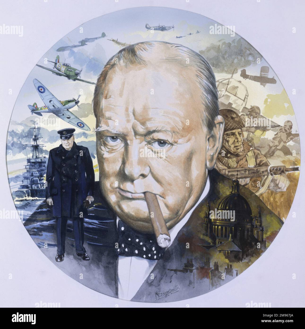 Winston churchill painting hi-res stock photography and images - Alamy