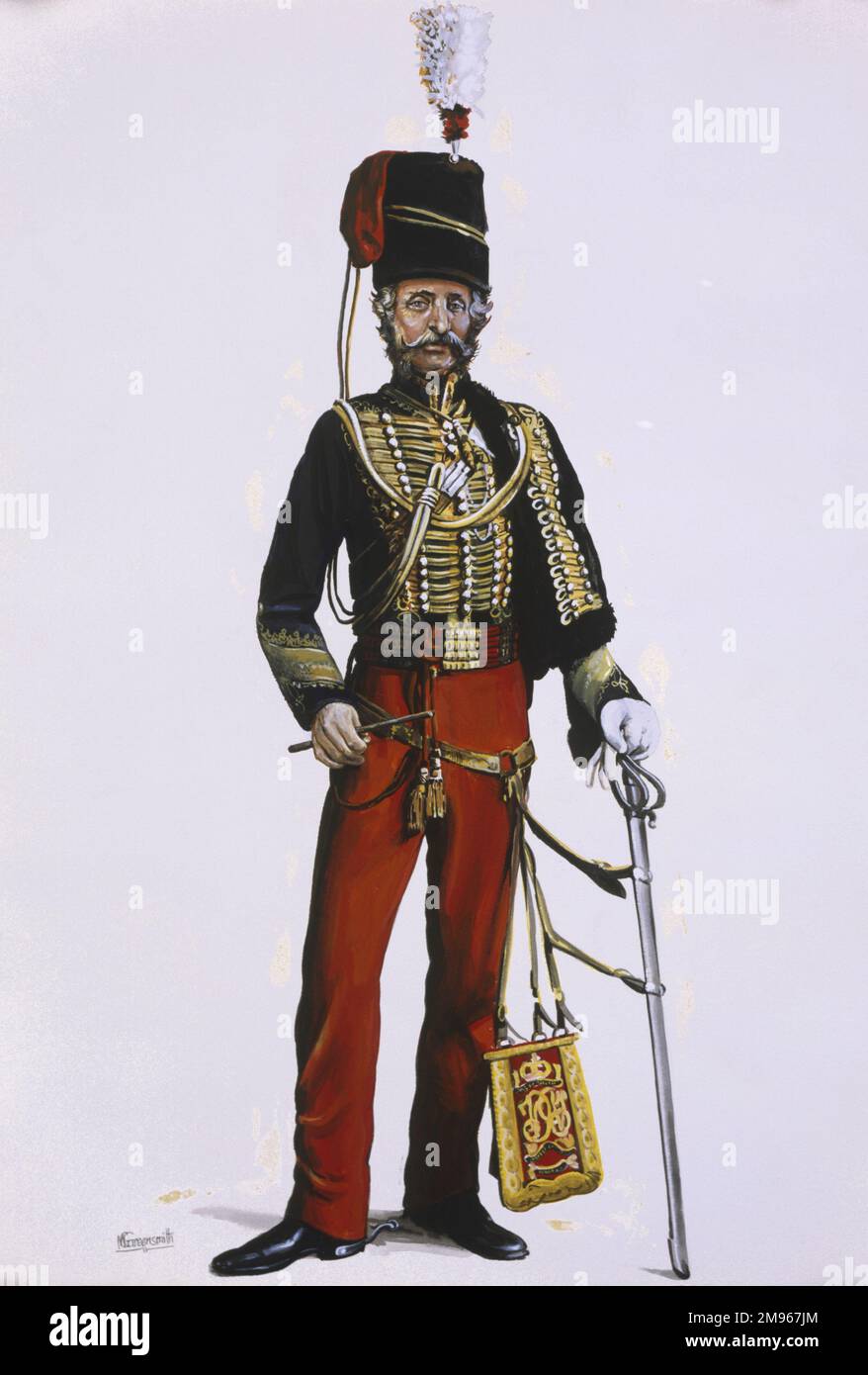 Officer of the 11th Hussars (Prince Albert's Own). Painting by Malcolm ...