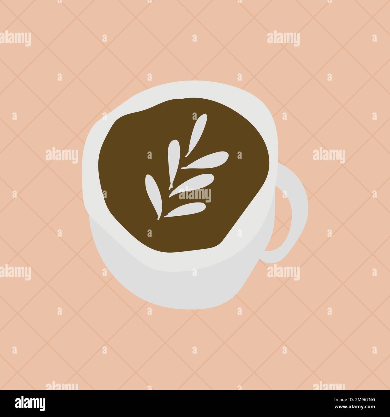 Latte art coffee doodle sticker vector Stock Vector Image & Art - Alamy