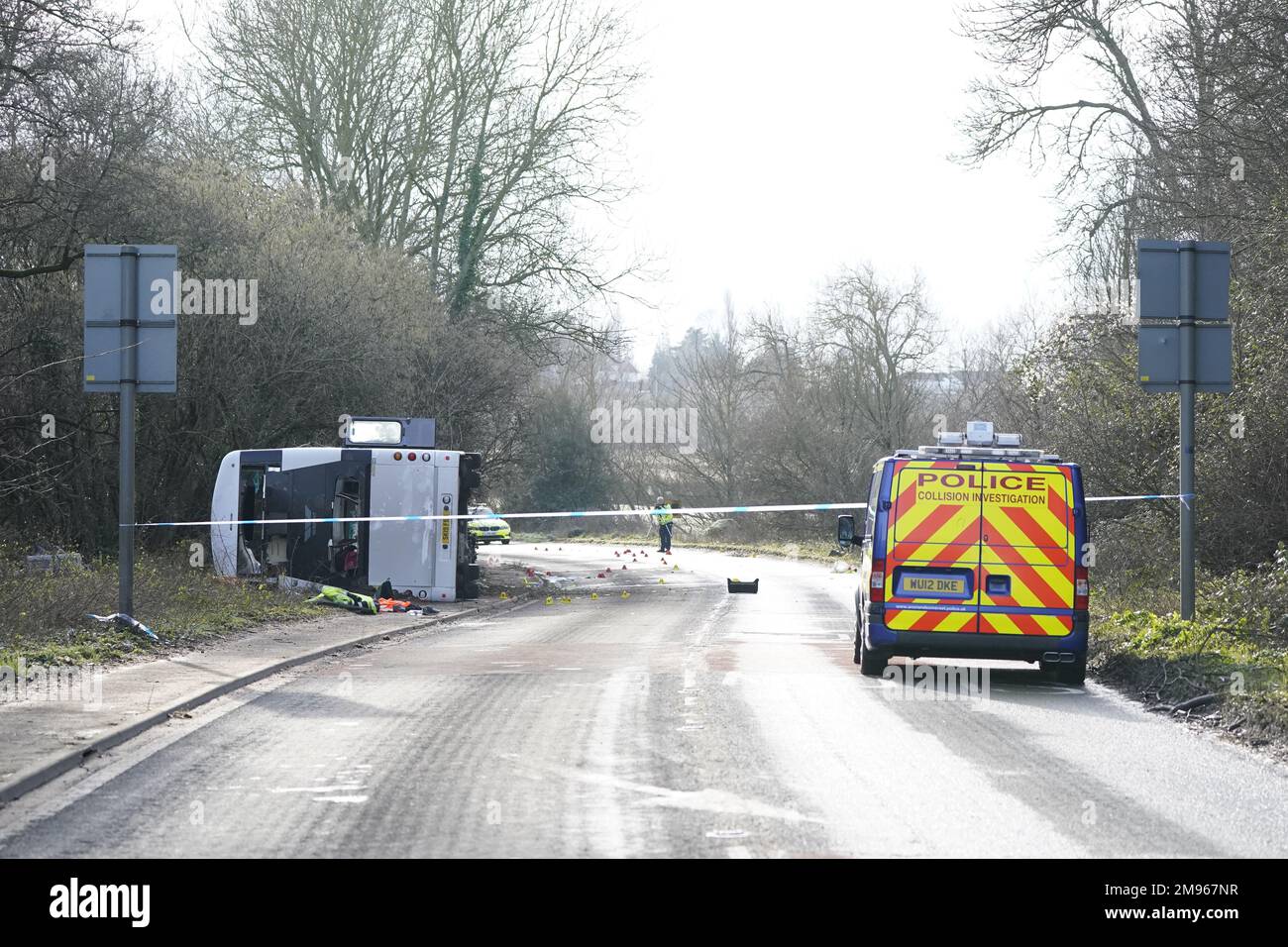 Police at the scene on the A39 Quantock Road in Bridgwater after a ...