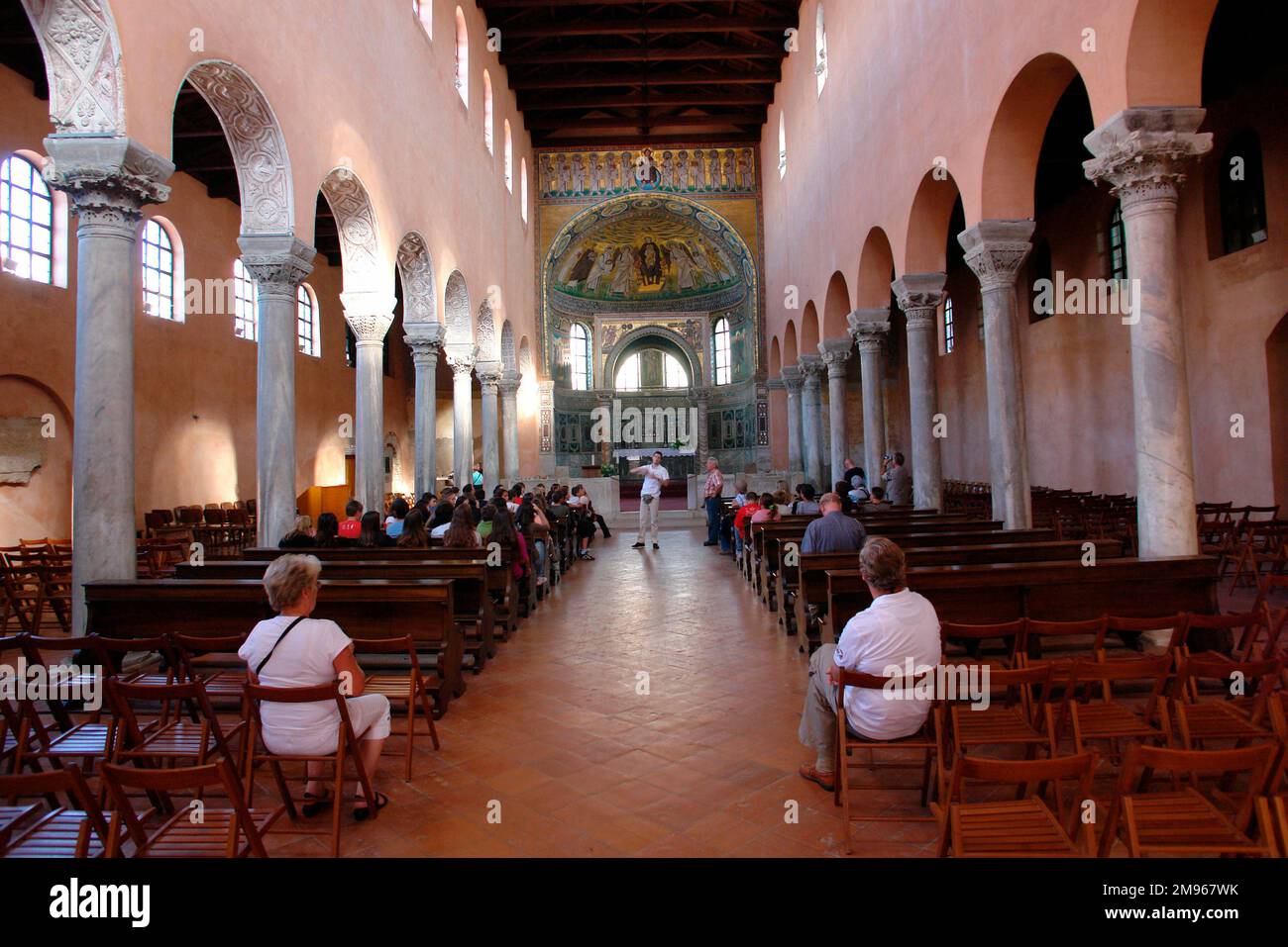 View of the interior of the Euphrasius Basilica at Porec, on the ...