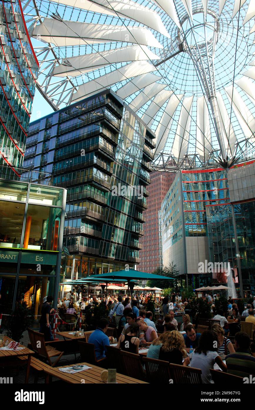View of the Sony Centre at the Potsdamer Platz, Berlin, Germany, with ...