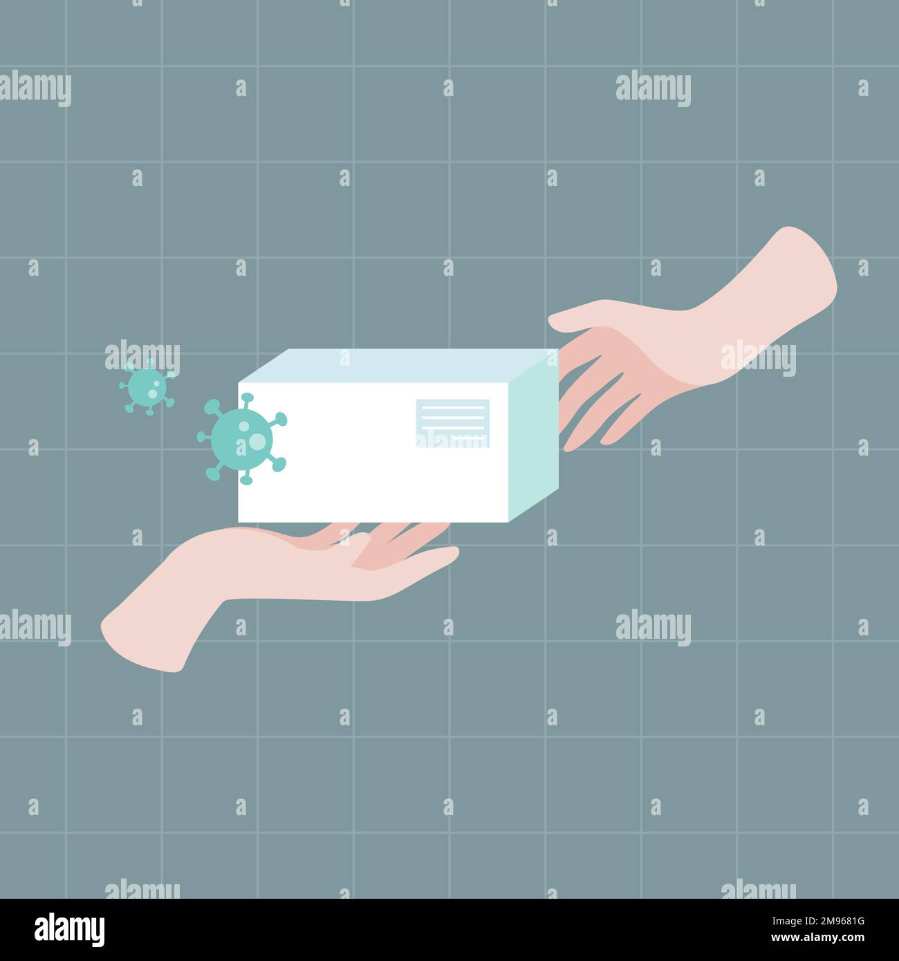 Hands transmit the package with corona virus vector Stock Vector Image ...