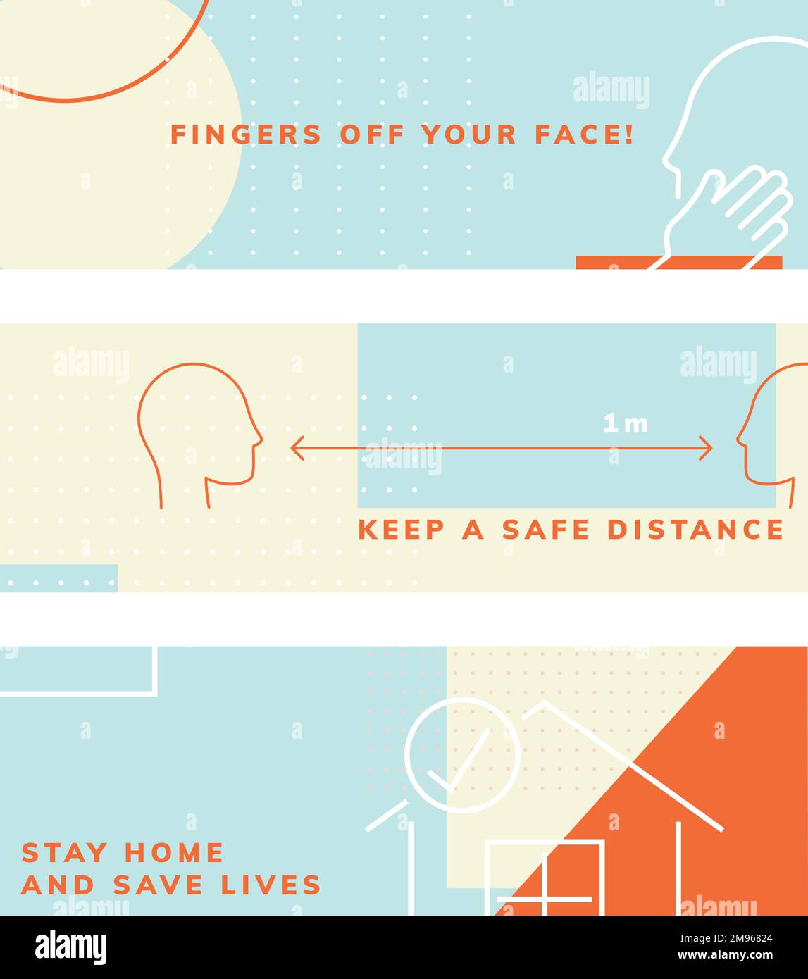 Social banners for coronavirus awareness template vector Stock Vector ...