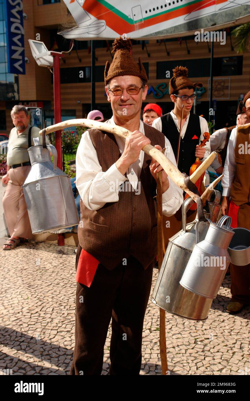 A folklore group from the village of Camacha, visiting Funchal, the ...
