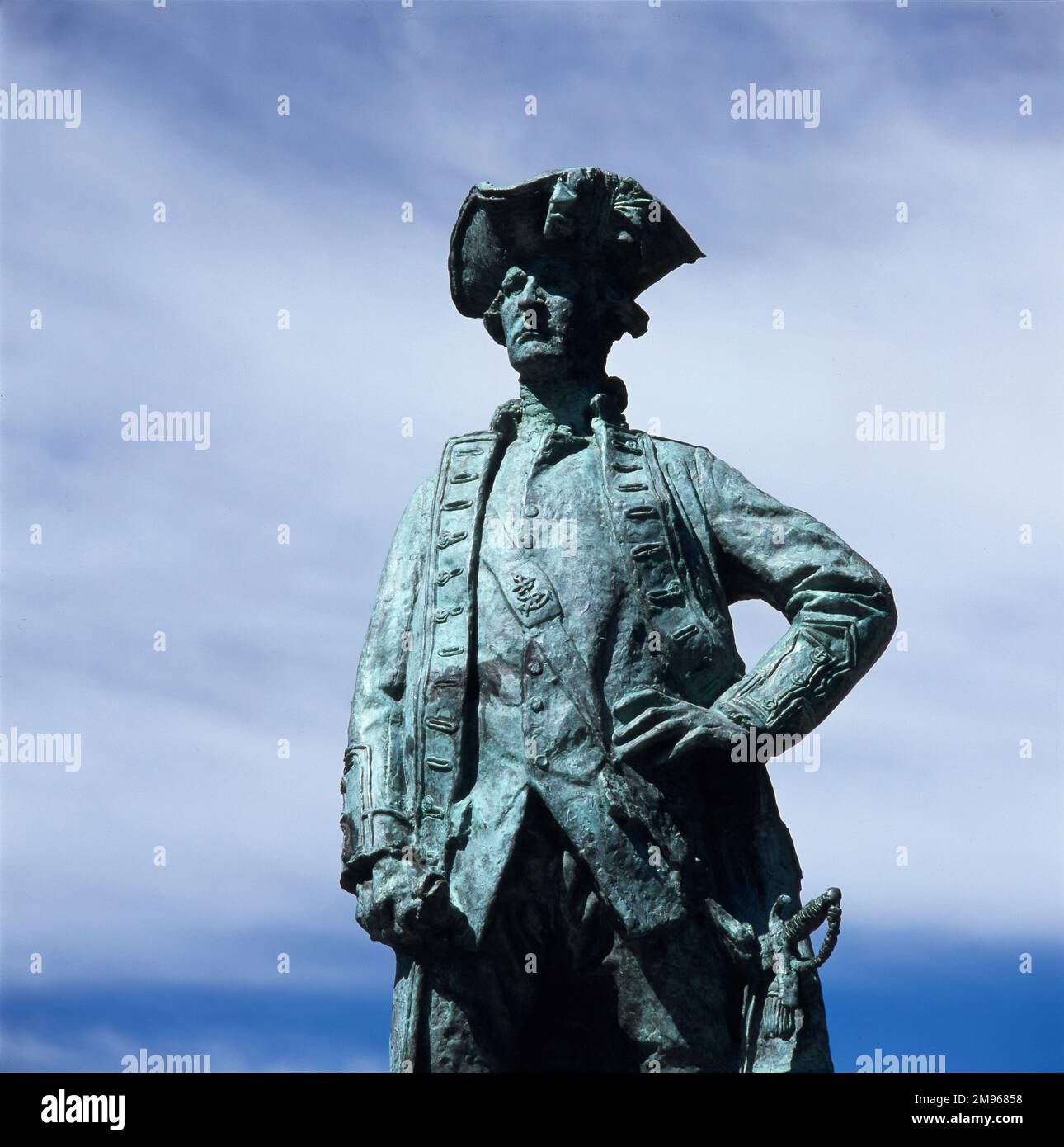 Detail of the Monument to Captain James Cook at Gisborne, on the east ...