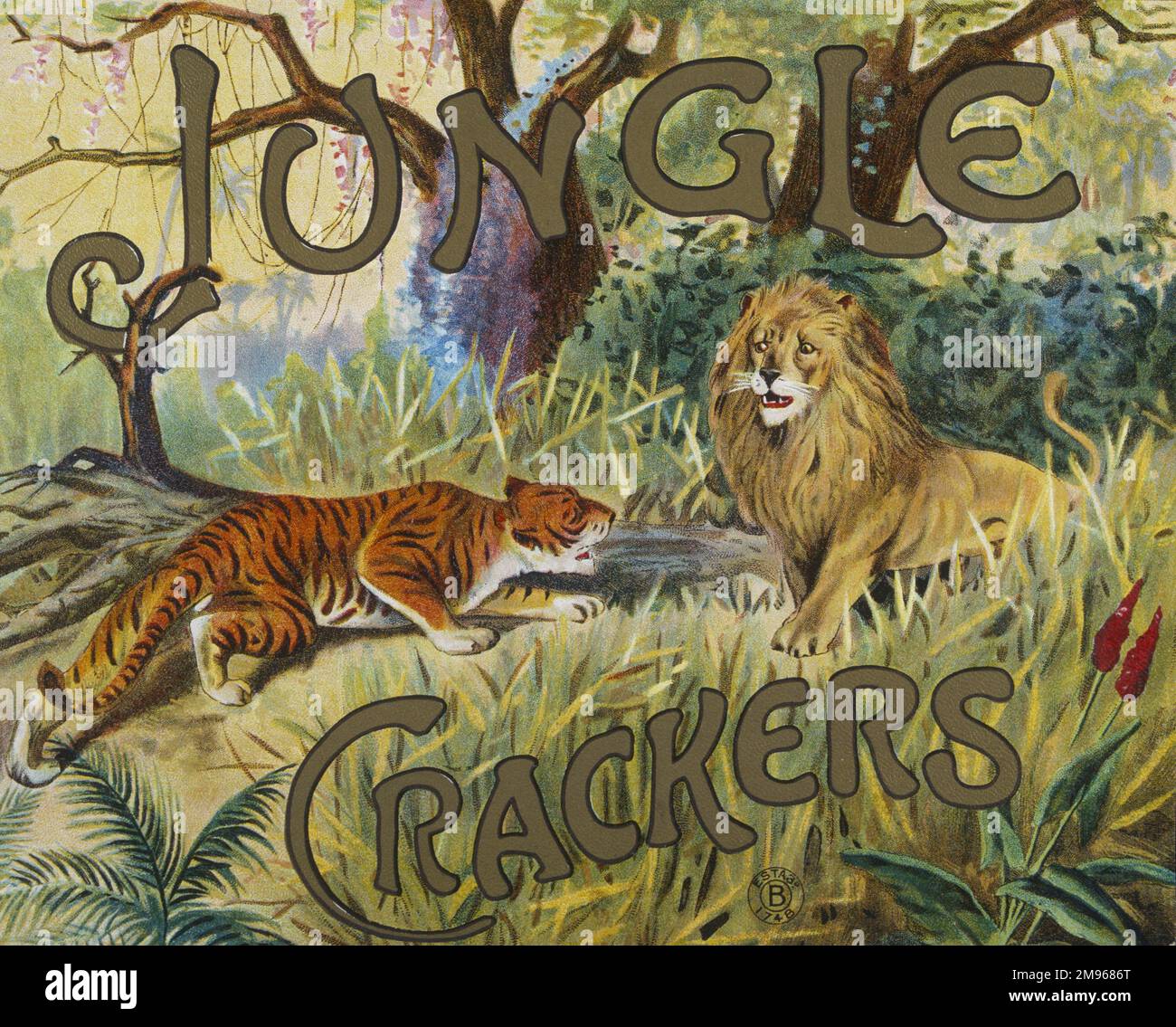 Label design for a Christmas cracker box of Jungle crackers featuring a ...