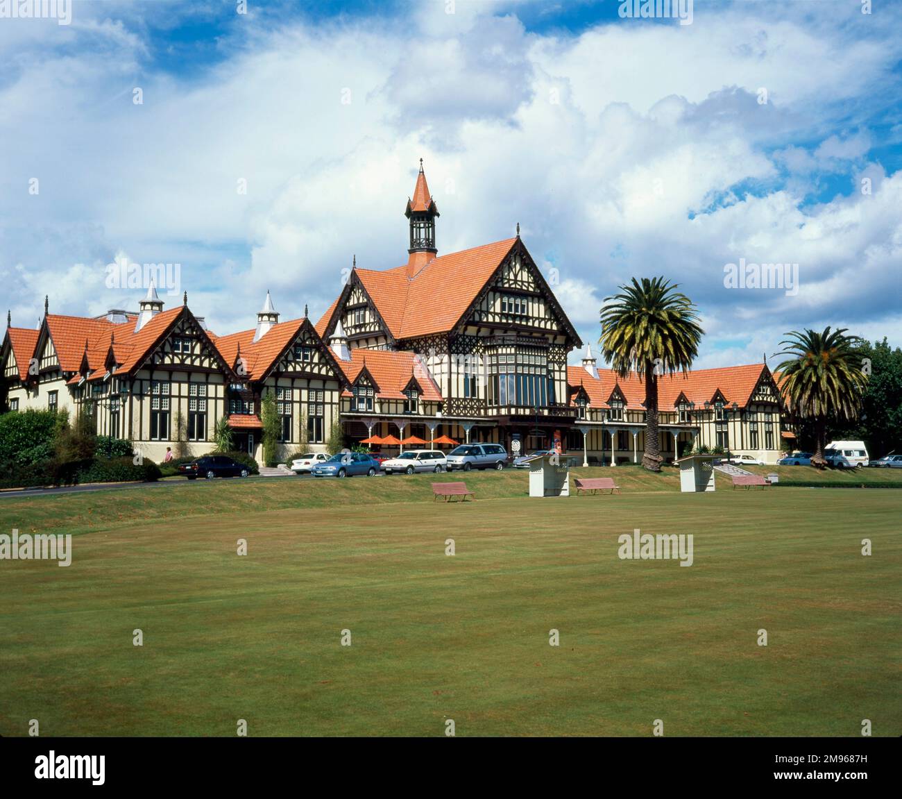 View of the Rotorua Museum of Art and History, Rotorua, North Island ...