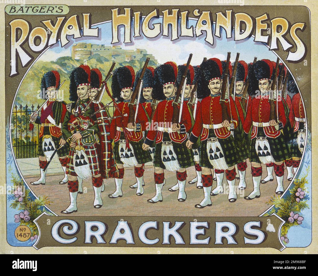 Label for a box of Batger's Royal Highlanders Christmas crackers ...