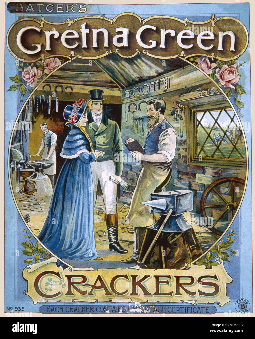 Label for a box of Batgers Christmas crackers themed around the ...