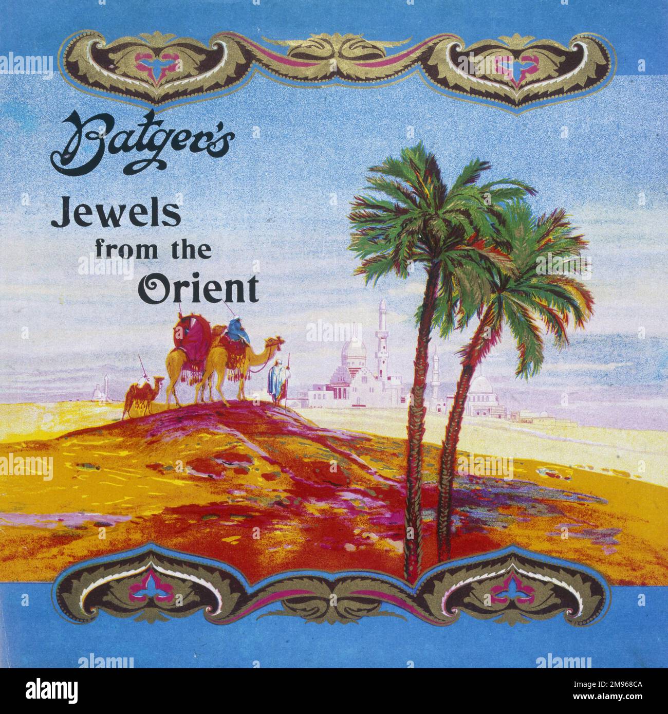 Label for a box of Batgers Christmas crackers on the theme of Jewels ...