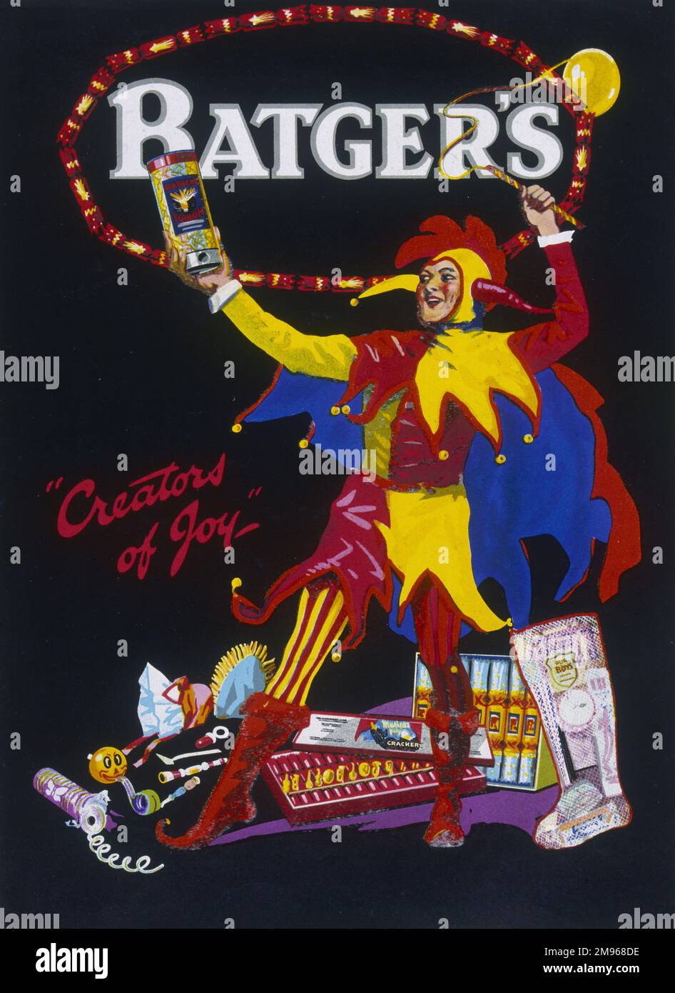 Design for a box of Batgers Christmas crackers proclaiming that Batgers ...