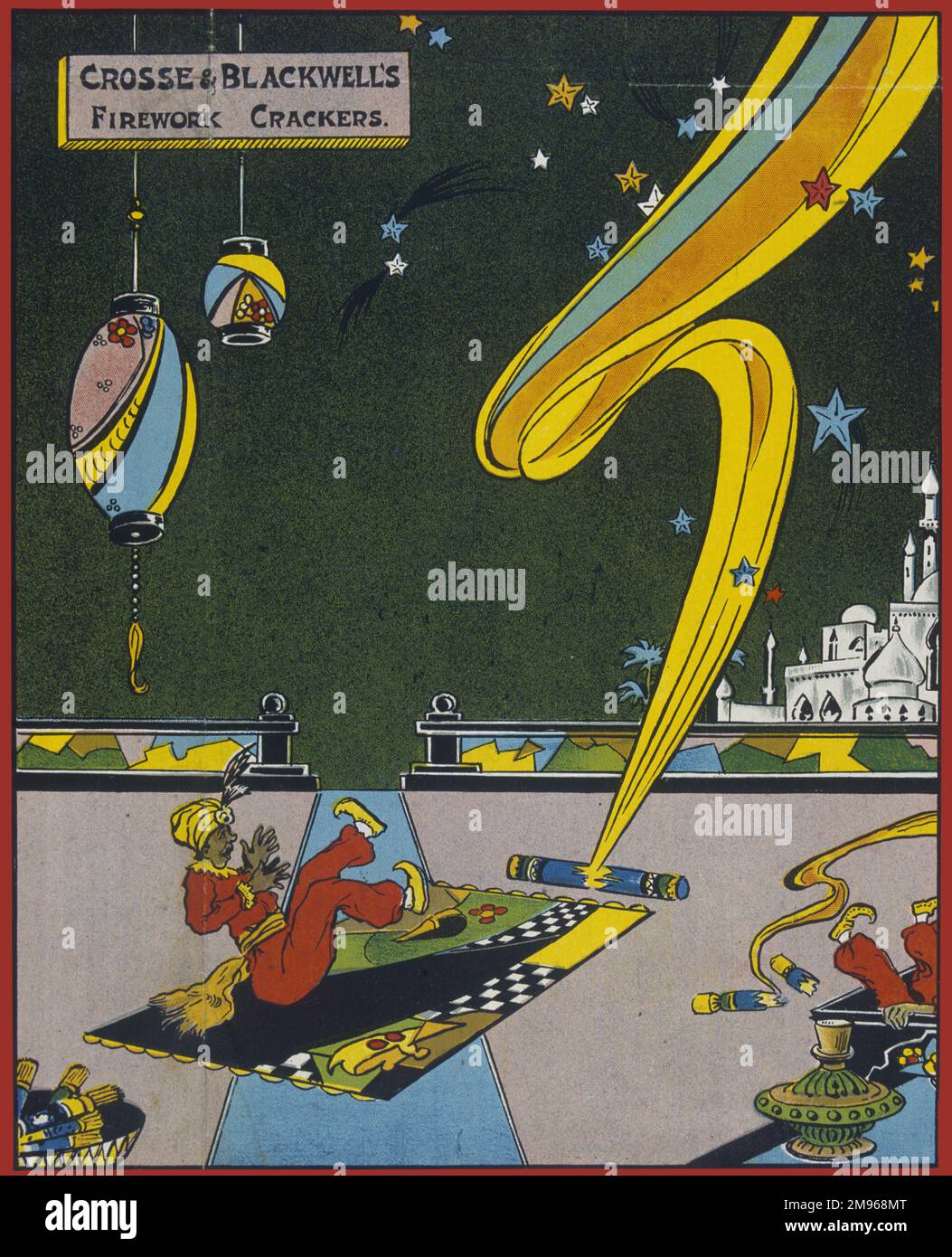 Label from a box of Crosse and Blackwell's Firework crackers showing a ...