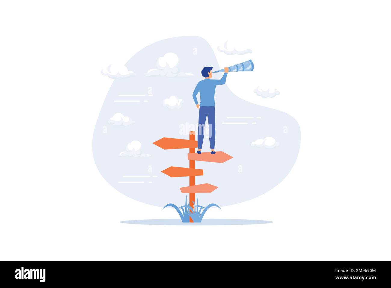 Search for right direction, business opportunity or success way, make ...