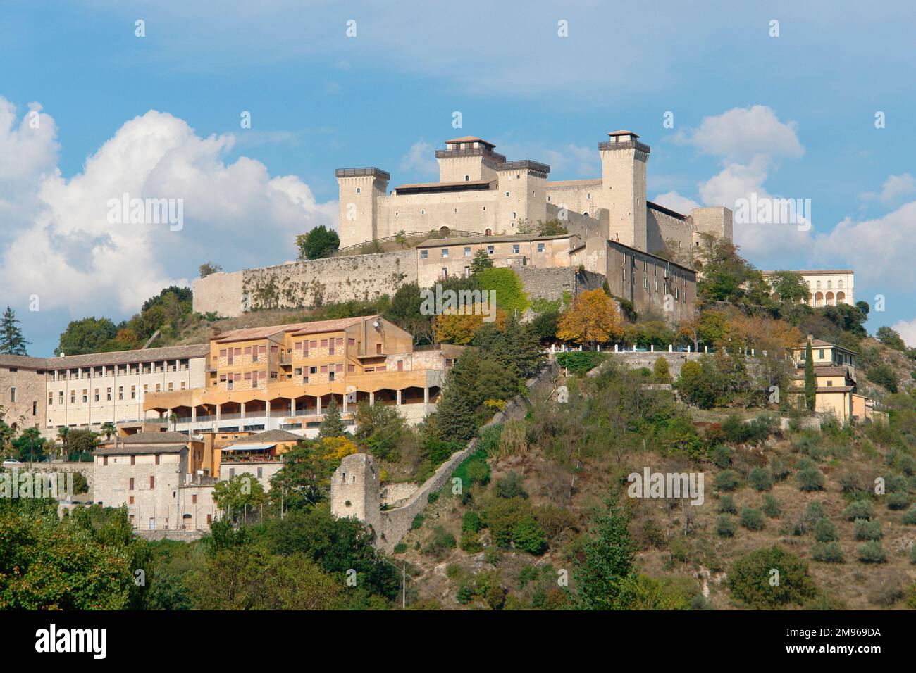 View of the 14th century Albornozian Castle or Rocca Albornoziana, a ...