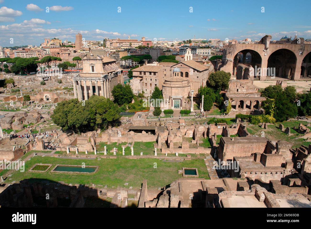 View of the Roman Forum, or Forum Romanum, in Rome, Italy. This was the ...