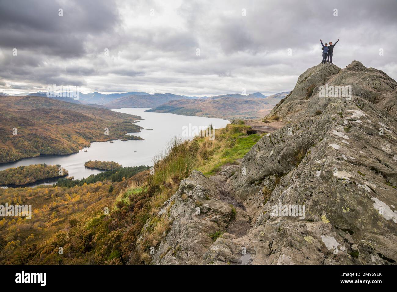 Summit of Ben A'an, looking towards Loch Katrine, Loch Lomand and ...