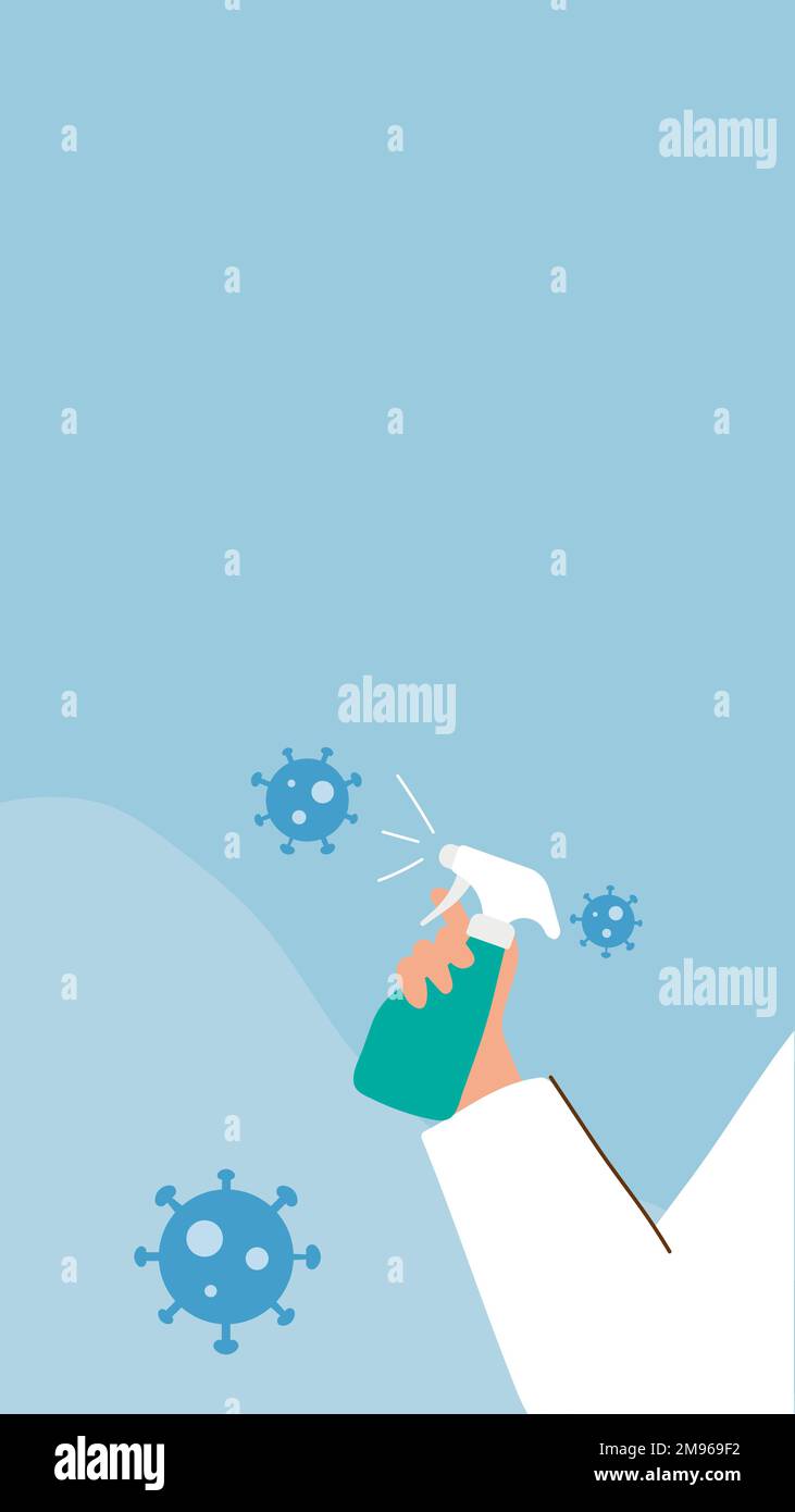 Man spraying alcohol to prevent infection of coronavirus mobile ...