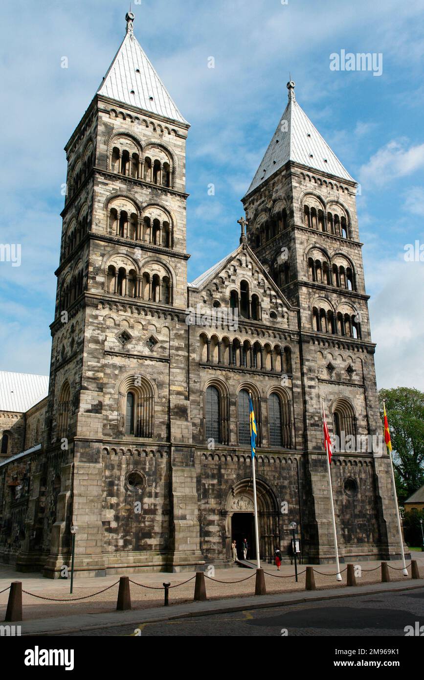 View of Lund Cathedral (Lutheran) in Skane (Scania), Sweden, dating ...