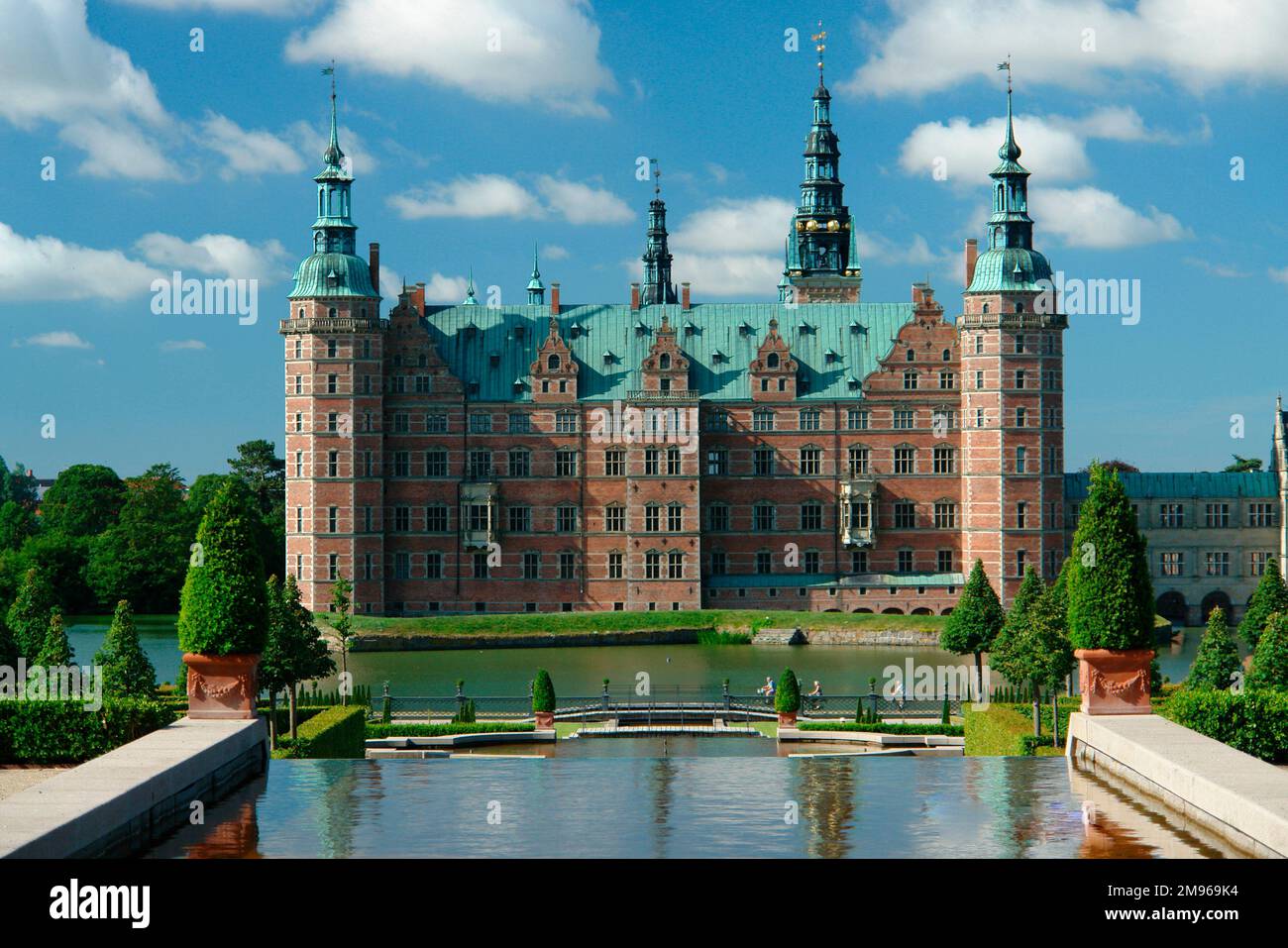 View across Palace Lake to Frederiksborg Palace (also known as ...