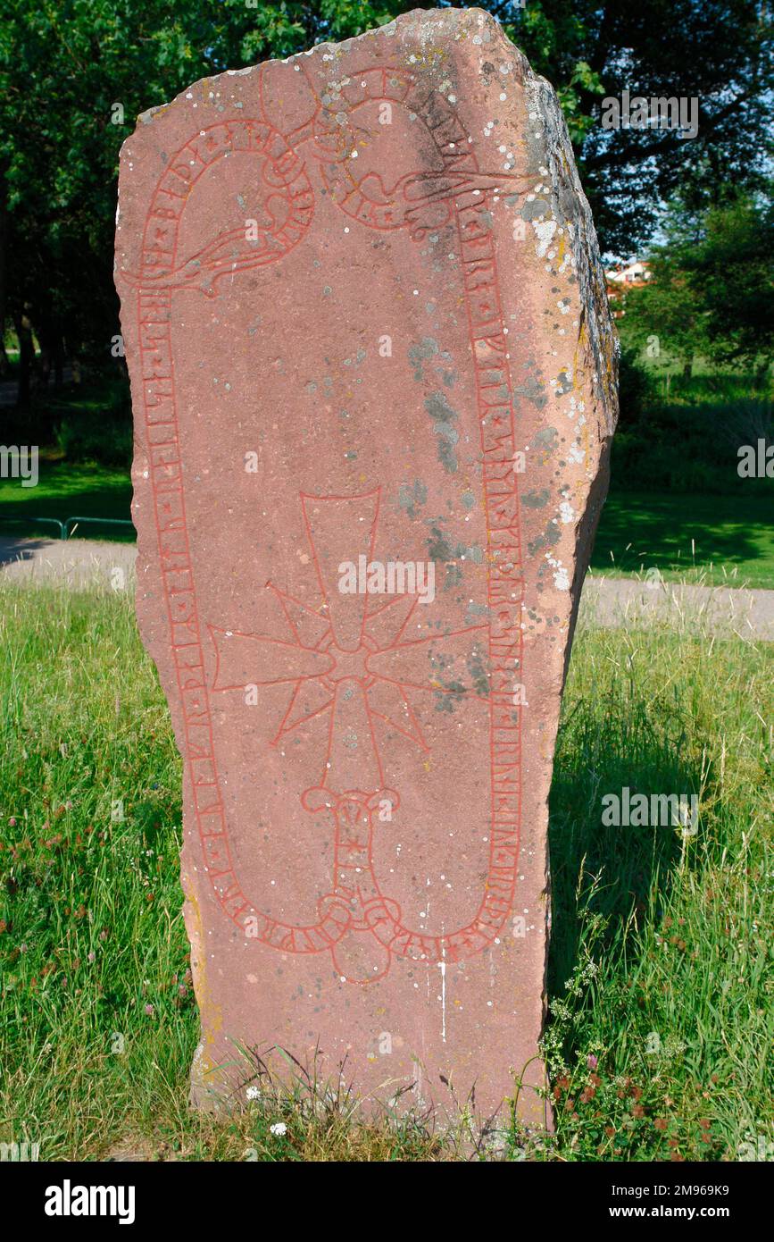 A runestone in the grounds of Gripsholm Castle, Mariefred, Sodermanland ...