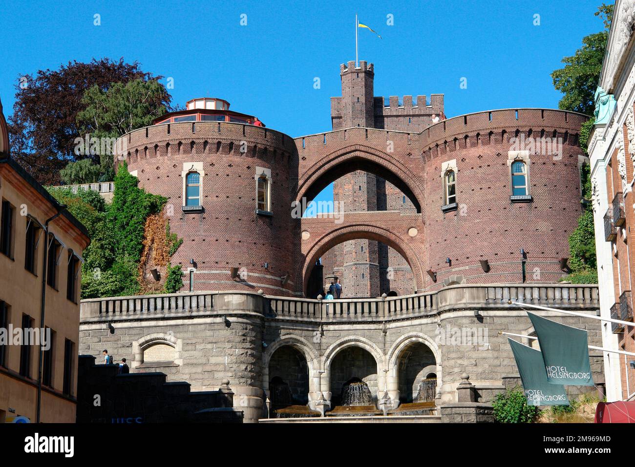 View of a medieval fortress (Karnan) with tower in the city centre of ...