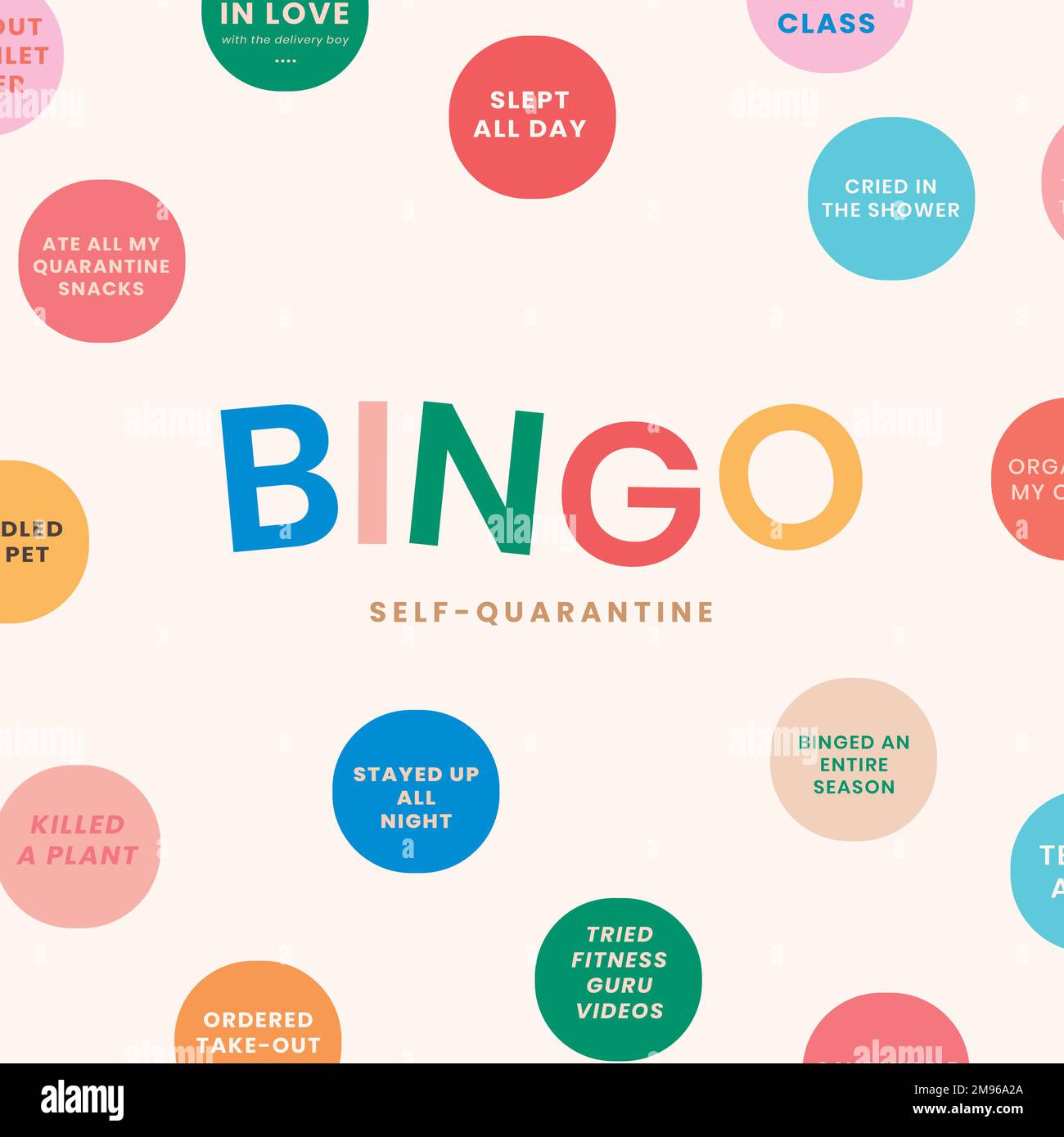 Self quarantine social media story bingo challenge vector Stock Vector ...
