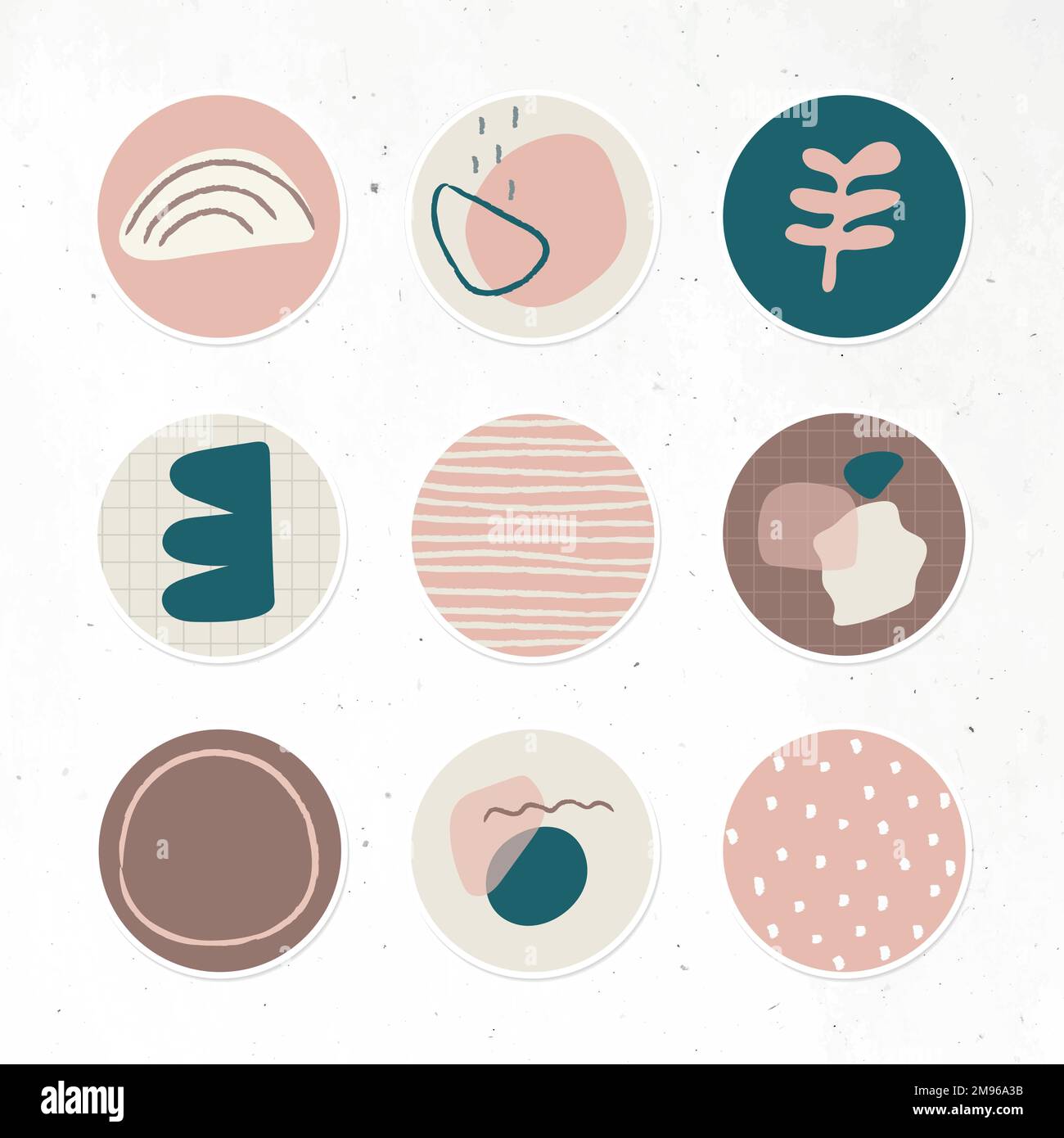 Minimal doodle social story highlights icon set vector Stock Vector ...