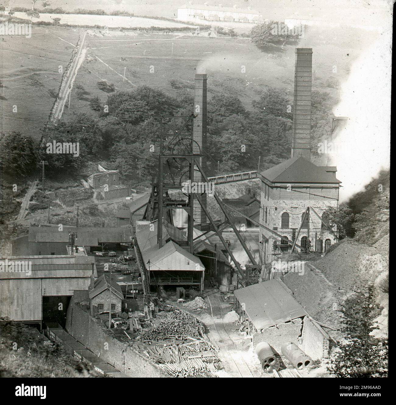 Aerial view of Tirpentwys Colliery near Pontypool in South Wales Stock ...