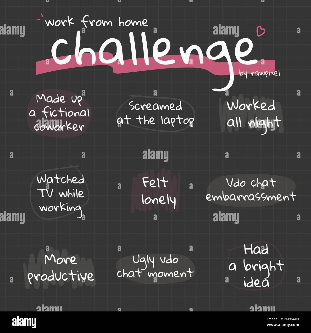 Work from home social media story bingo challenge vector Stock Vector ...