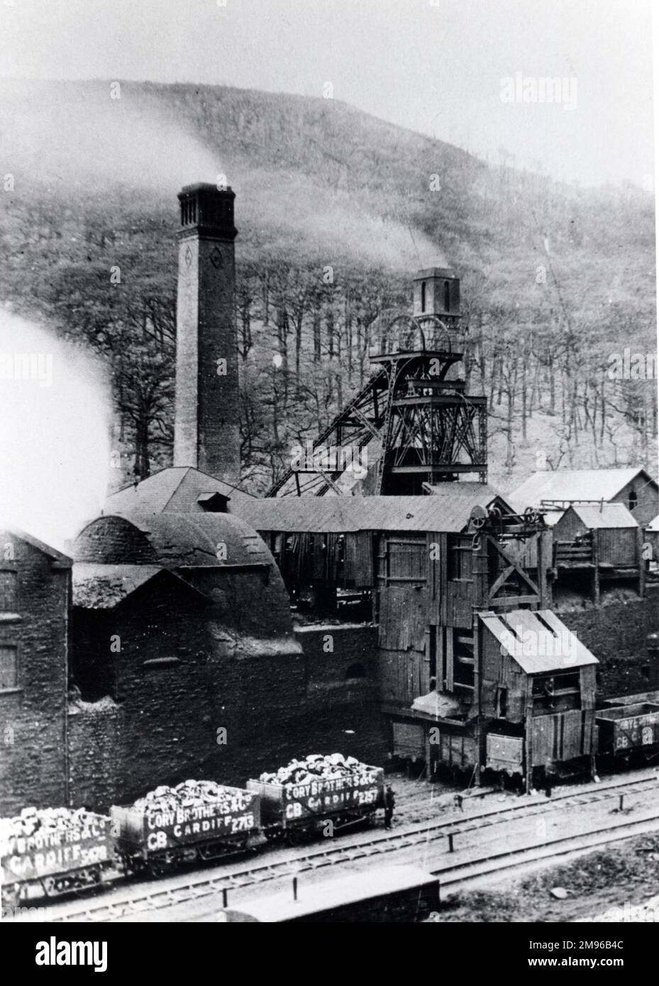A pre-1914 image of the Wyndham Colliery, Nantymoel, Ogmore Vale, South ...