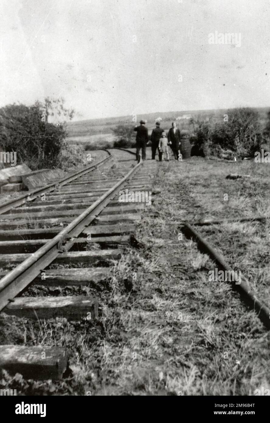 A view along the track of the Hook Colliery Railway, a spur of the ...