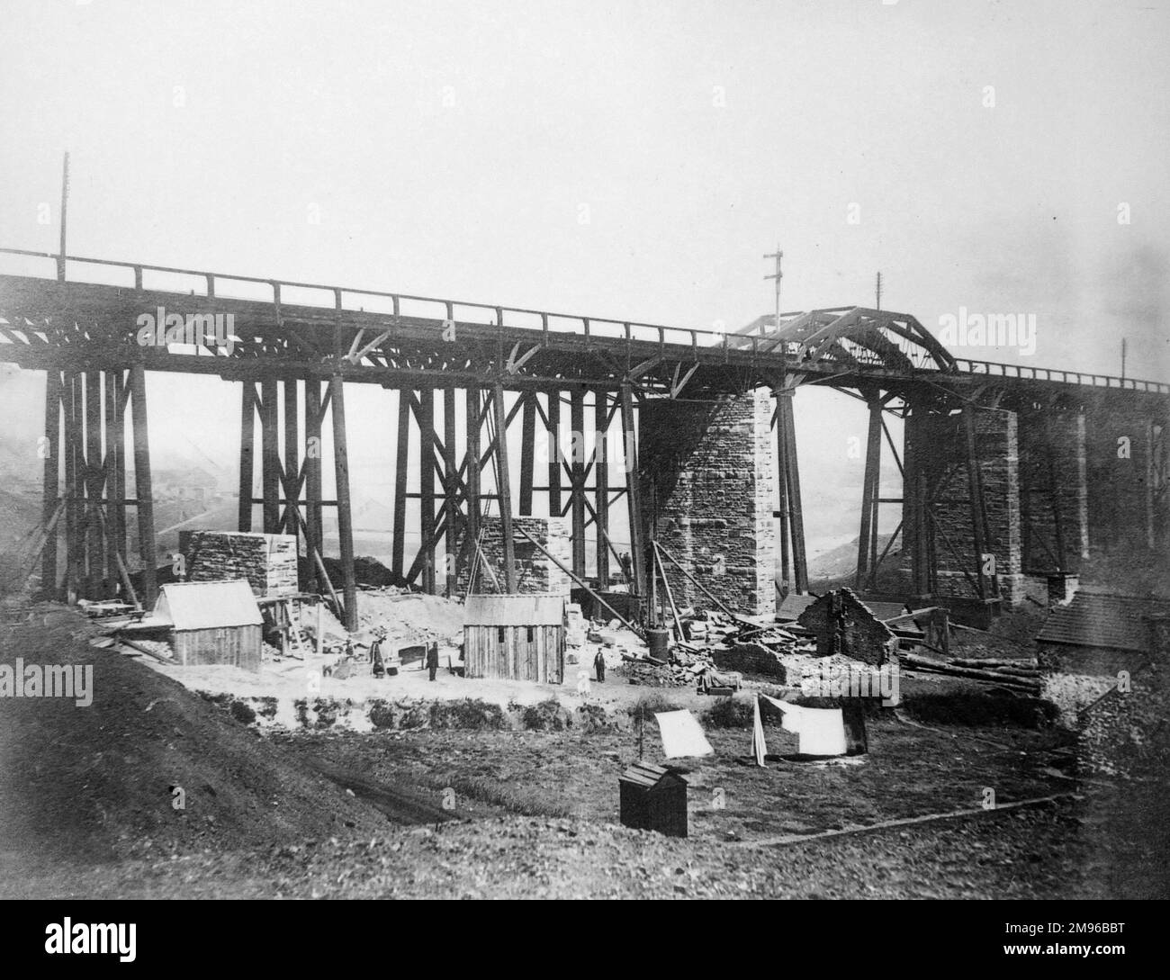 Building new viaduct over Black and White Stock Photos & Images - Alamy