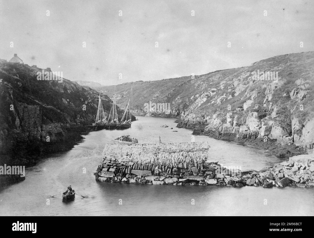 View of Porthclais (or Porth Clais) Harbour, a small sheltered inlet ...