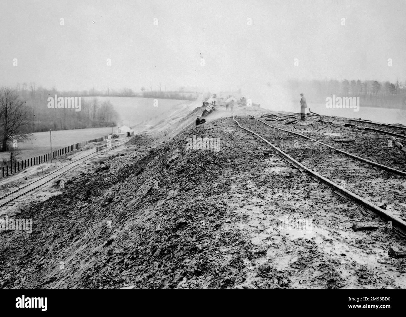 Navvies working on a Great Western Railway line embankment, somewhere ...