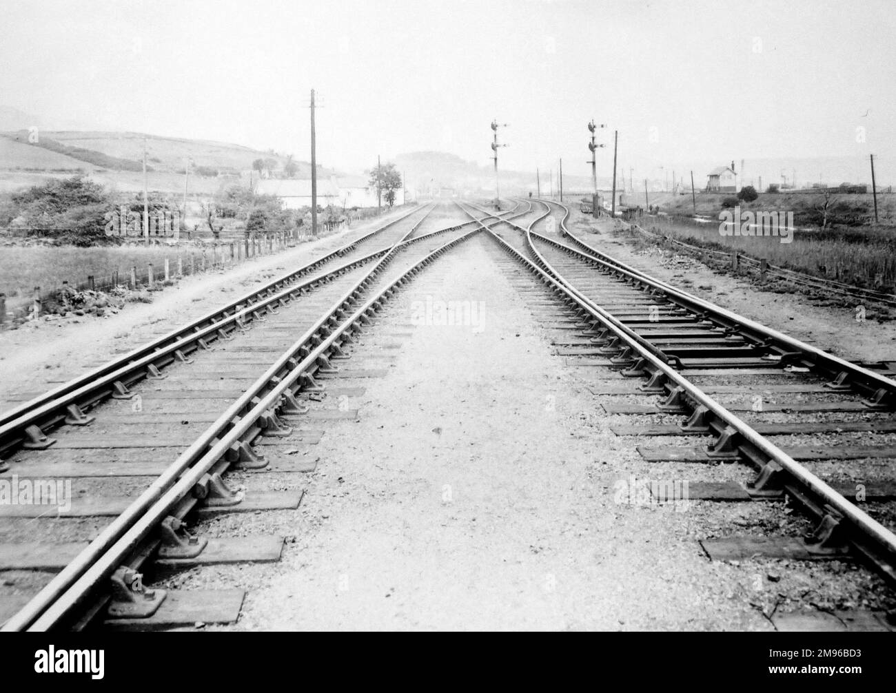 View of the track at Cardonnel Junction, near Neath, on the Great ...