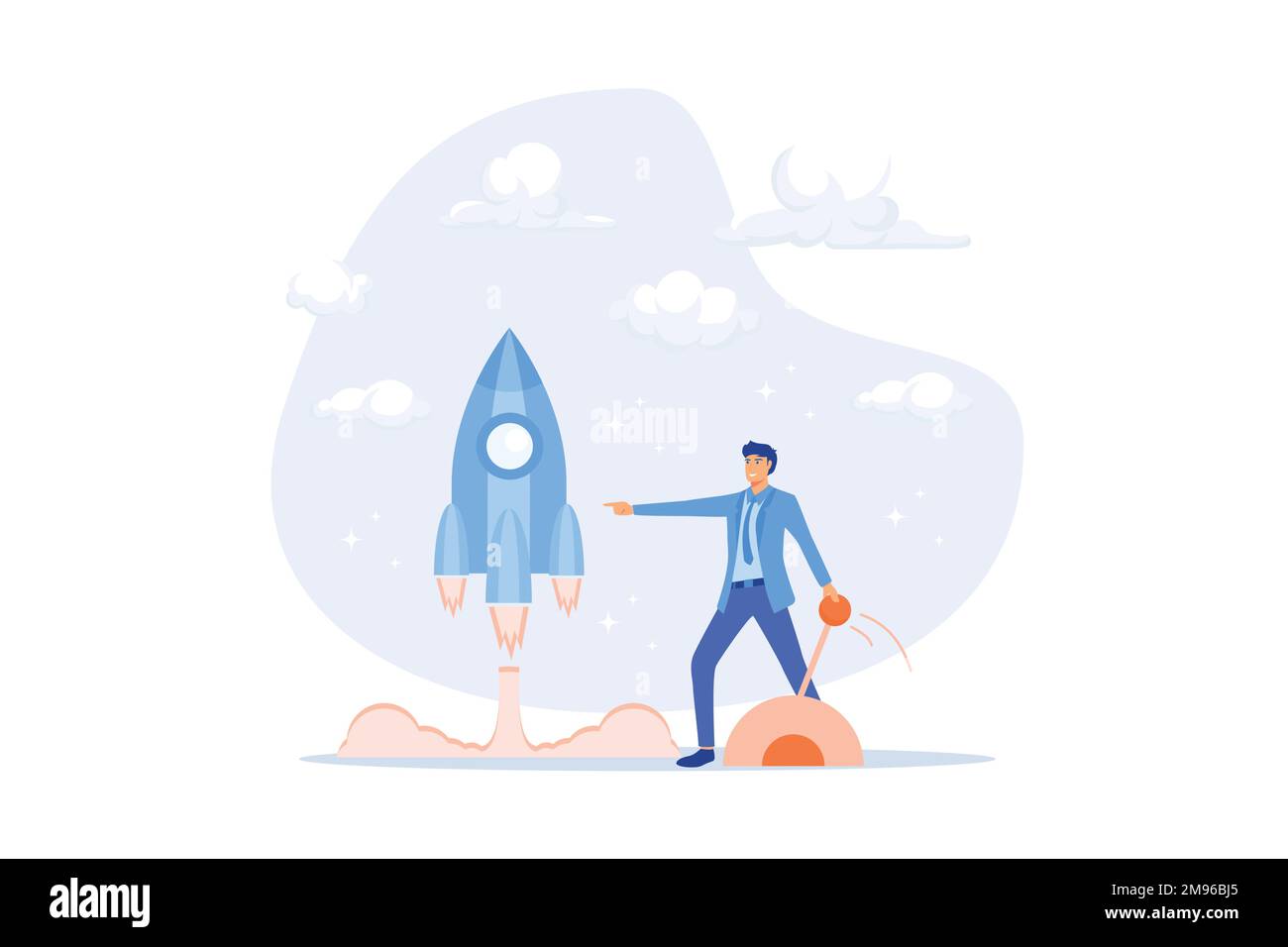 Start your own business, launch success rocket or entrepreneur, startup project or boost company ...