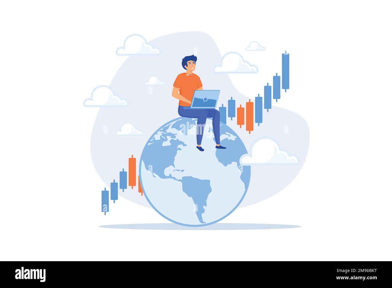 Global stock market, world or international investment, financial ...