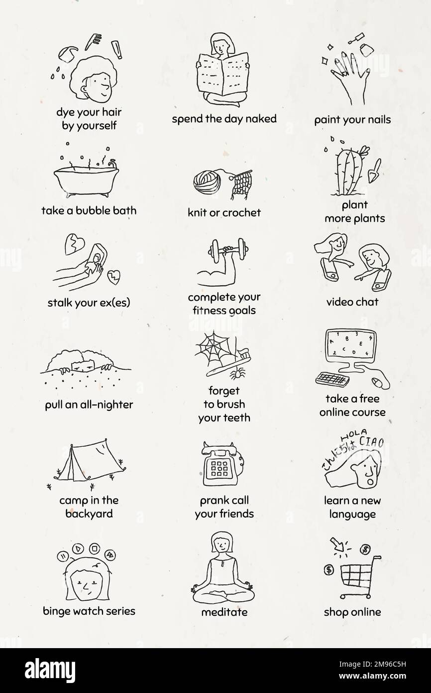 Stuck at home to do list vector Stock Vector Image & Art - Alamy