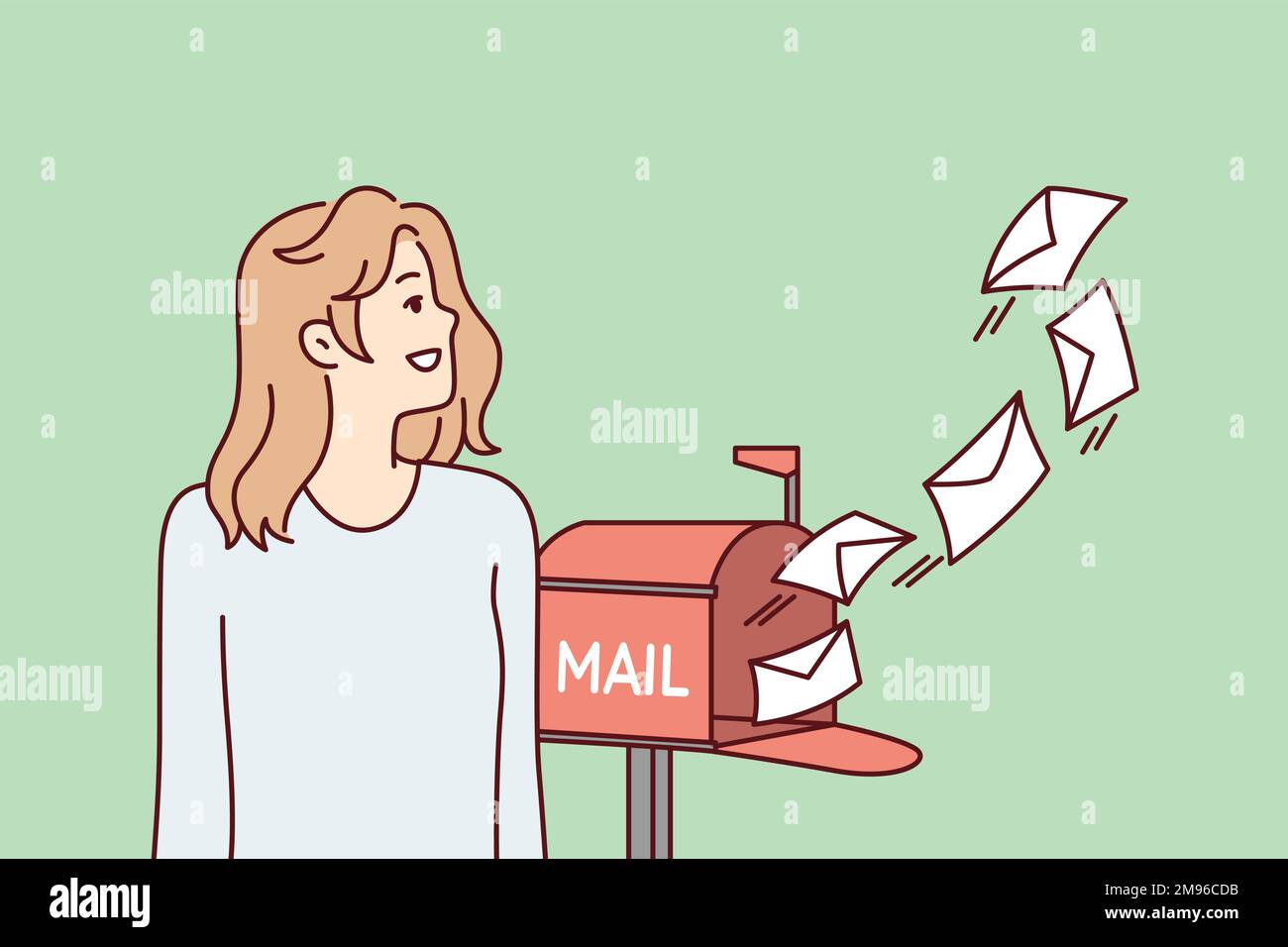 Woman receiving letter Stock Vector Images - Alamy