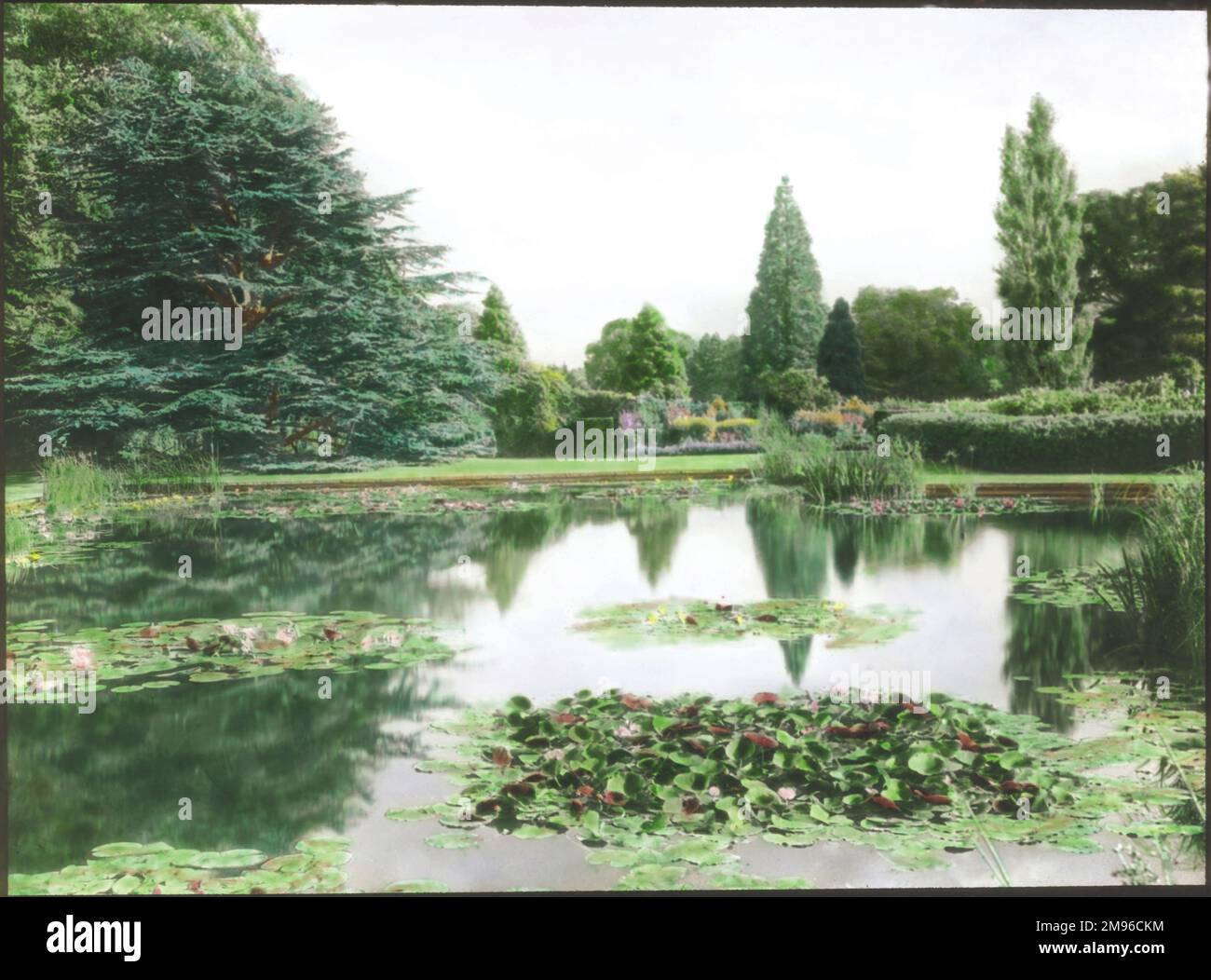 View of Bodnant Garden in Eglwysbach, Conwy, North Wales, with water ...