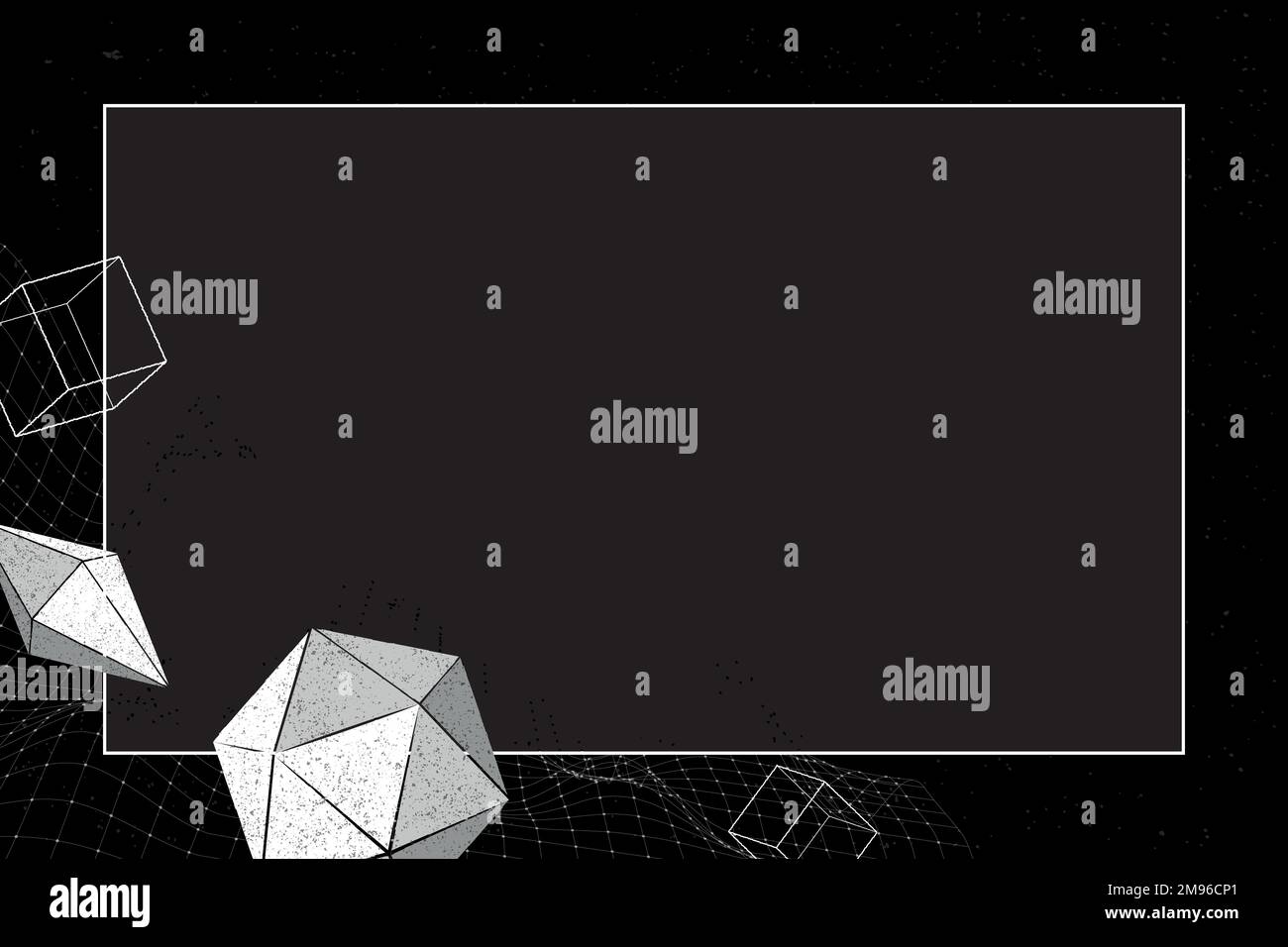 Gray geometric frame on black background vector Stock Vector Image ...