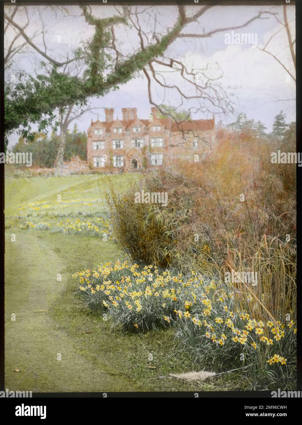 View of the gardens at Gravetye Manor, near East Grinstead, West Sussex ...